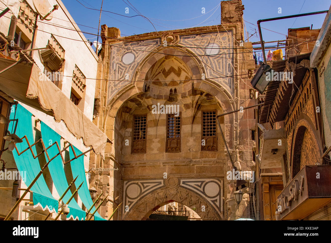 Archway in a Cairo bazaar showing Arabic design and architectural style ...