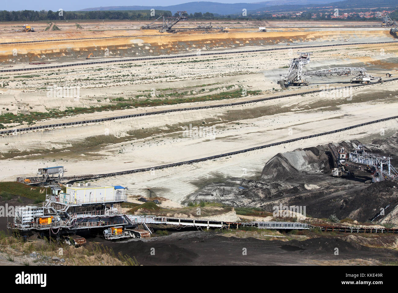 open pit coal mine with machinery and excavators Stock Photo - Alamy