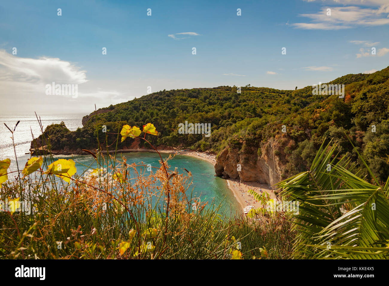 The popular Mogren beach in Budva, Montenegro Stock Photo - Alamy