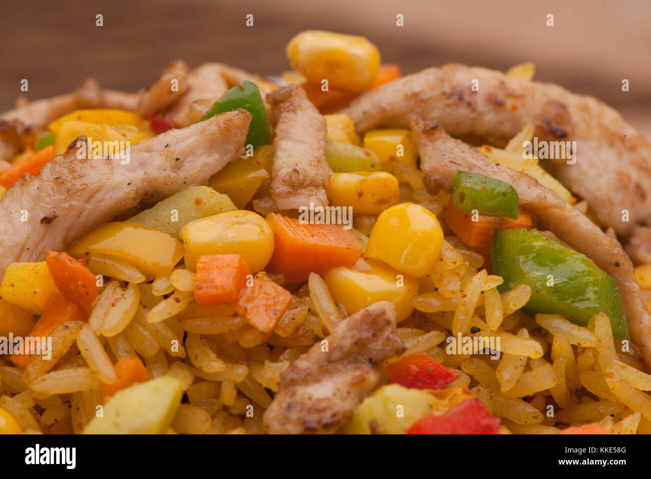 rice and sliced vegetables closeup Stock Photo - Alamy