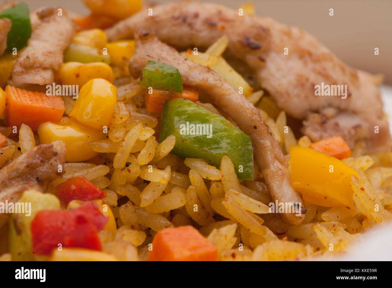 rice and sliced vegetables closeup Stock Photo - Alamy