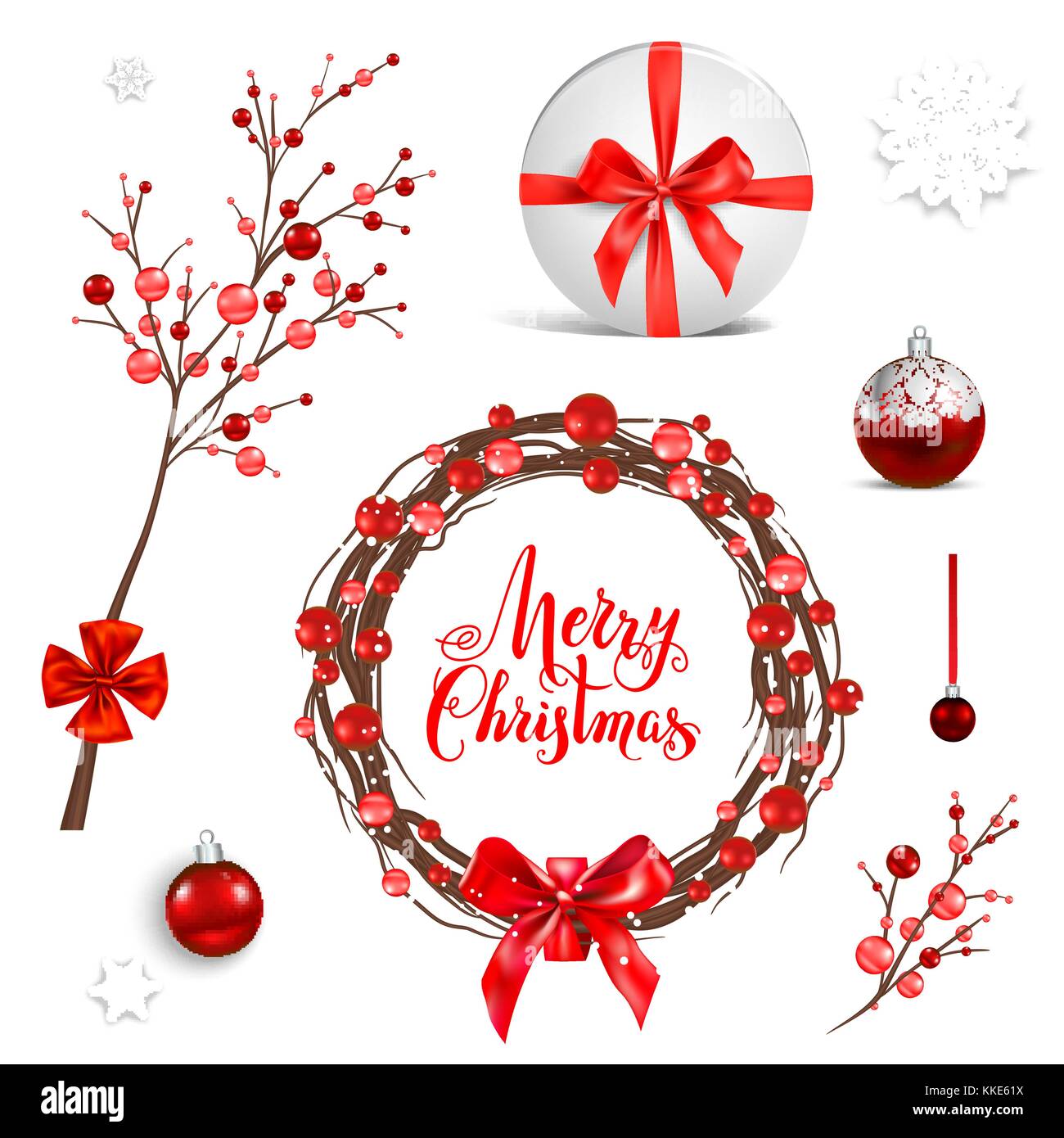 Set vector christmas white Stock Vector Images - Alamy