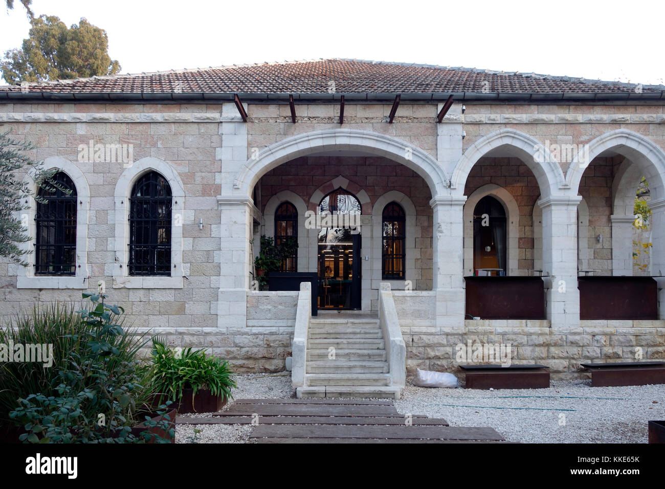 Facade of the former Arab house of Hassan Awaida located in 45 Emek ...