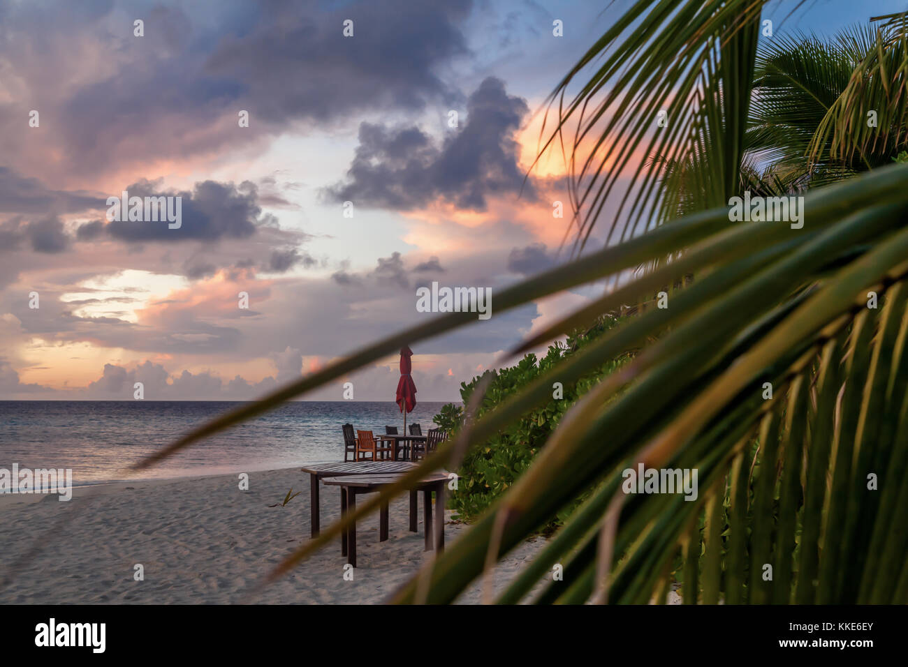 Sunset on an island, on the beach Stock Photo - Alamy