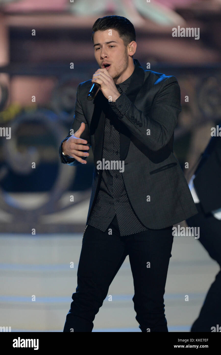 DORAL, FL - JANUARY 25: Nick Jonas on stage at the 63rd Annual Miss ...