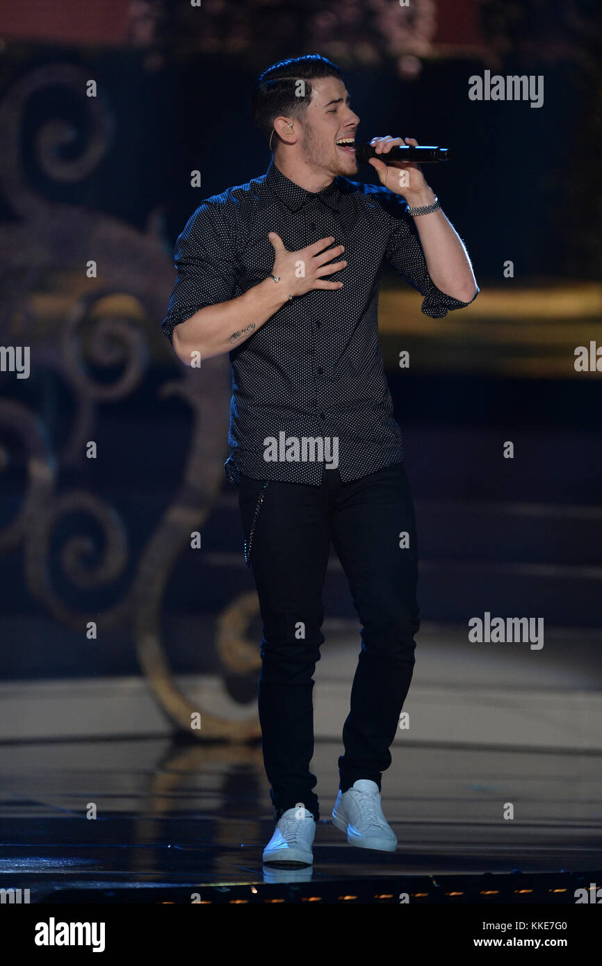 DORAL, FL - JANUARY 25: Nick Jonas on stage at the 63rd Annual Miss ...