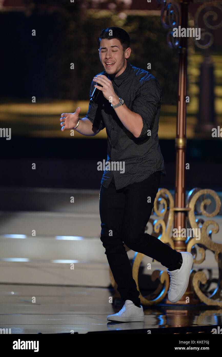 DORAL, FL - JANUARY 25: Nick Jonas on stage at the 63rd Annual Miss ...
