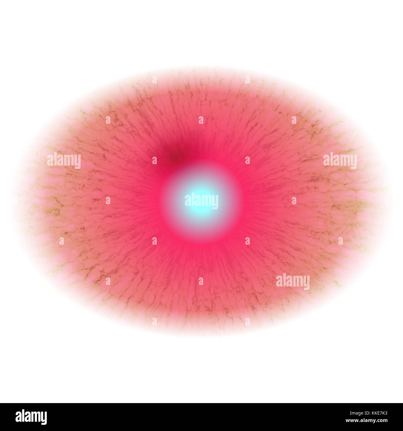 Rentgen photo. Isolated elliptic animal red eye with large pupil and ...