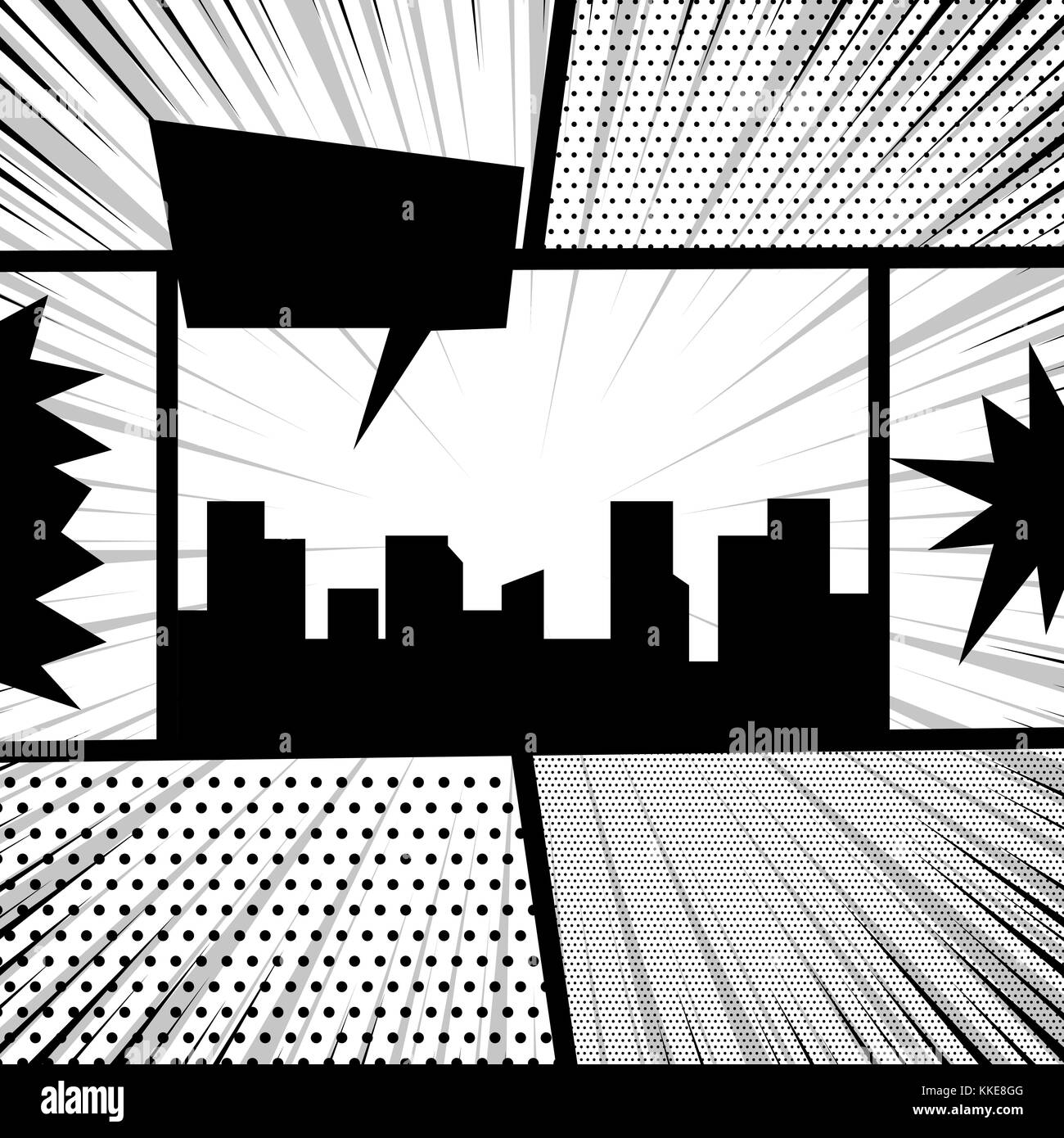 Comic book pop art monochrome mock up Stock Vector Image & Art - Alamy