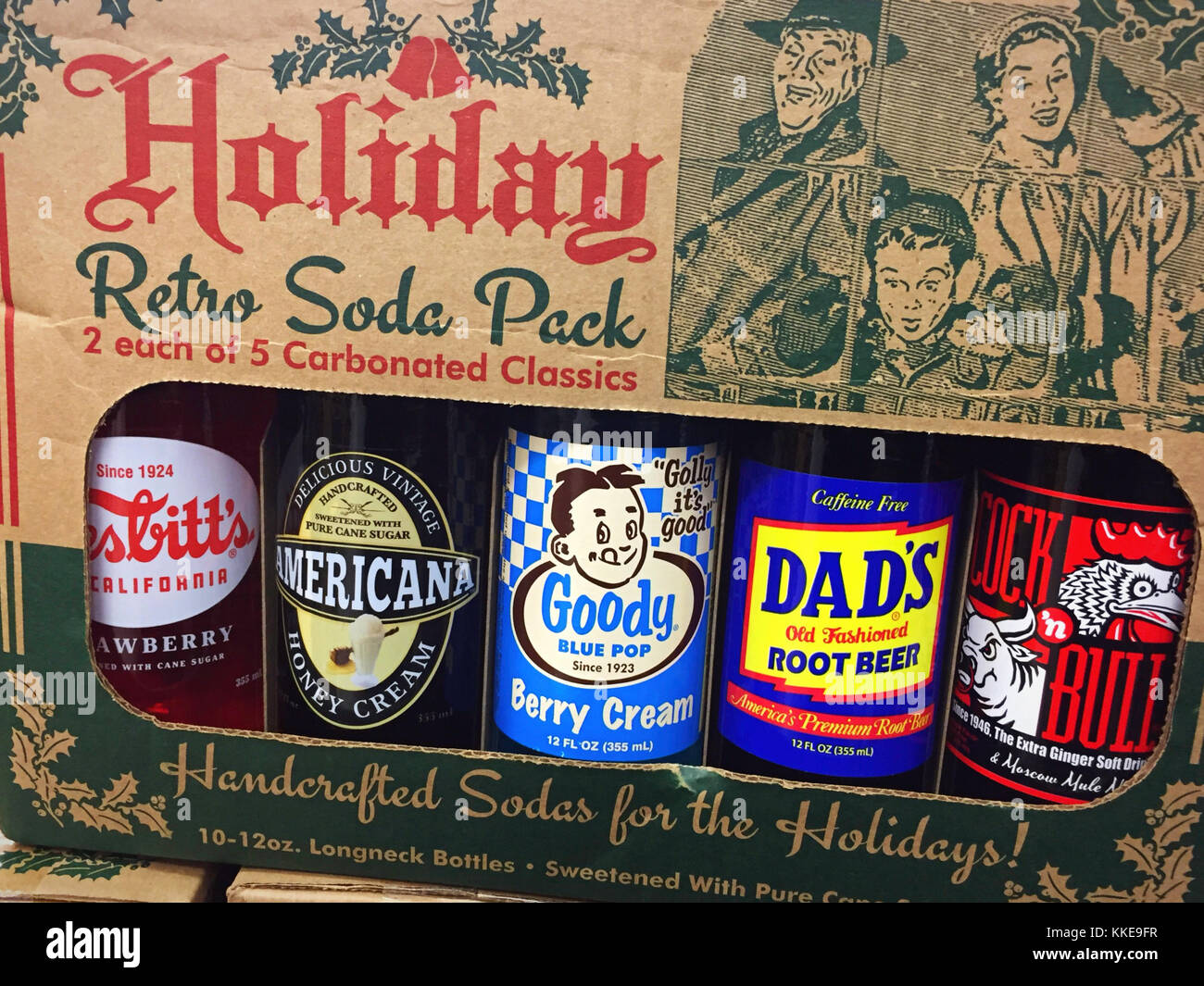 Christmas Grocery Soda Display, NYC, USA Stock Photo - Alamy