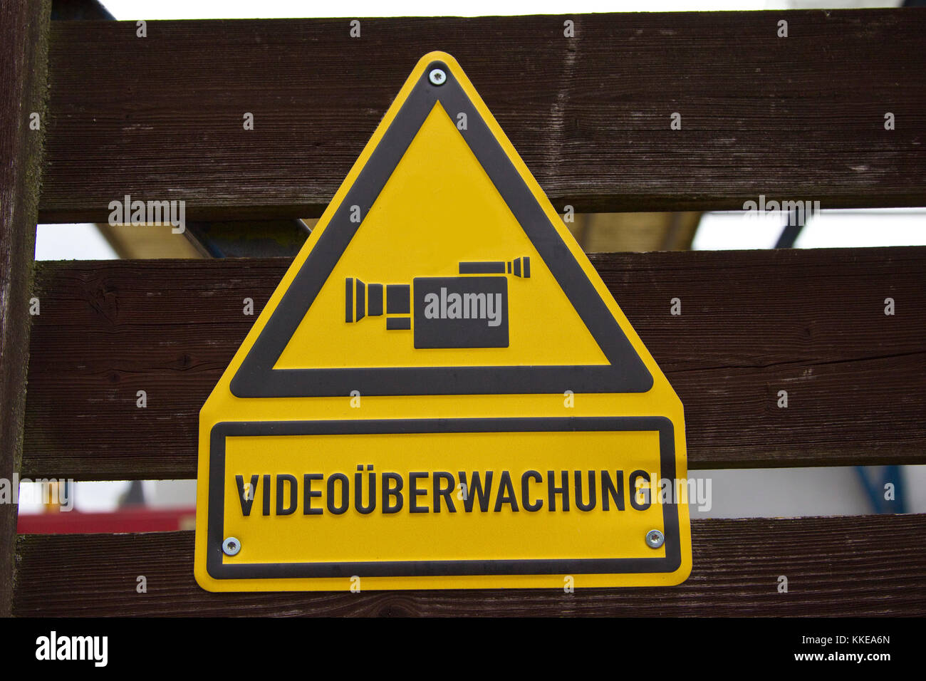 Video surveillance sign with german labeling Stock Photo - Alamy