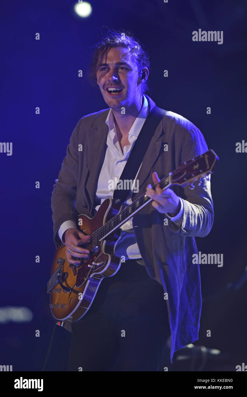 WEST PALM BEACH - MAY 02: Andrew Hozier-Byrne known as Hozier performs during Day 4 of Sunfest ...