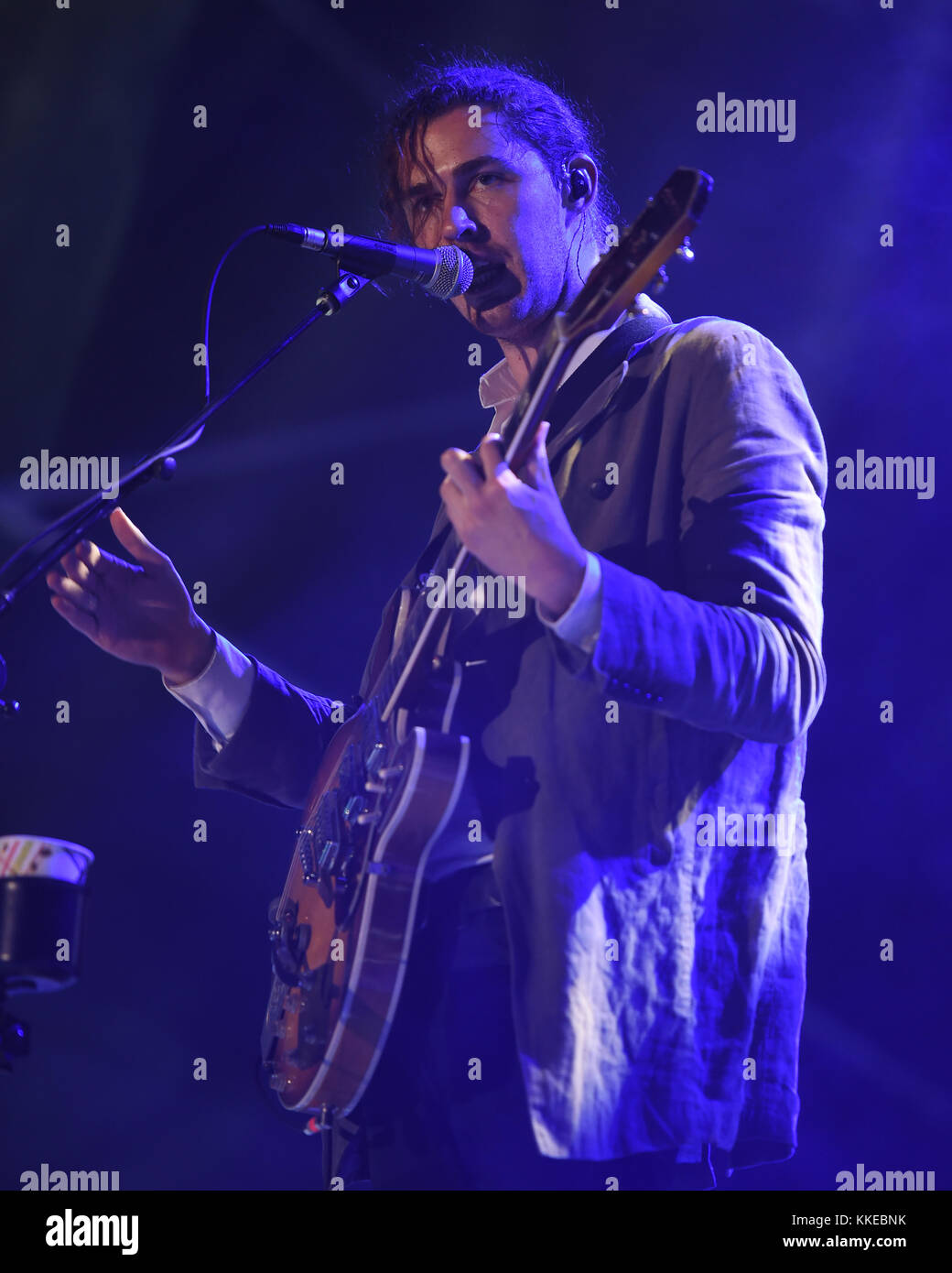 WEST PALM BEACH - MAY 02: Andrew Hozier-Byrne known as Hozier performs during Day 4 of Sunfest ...