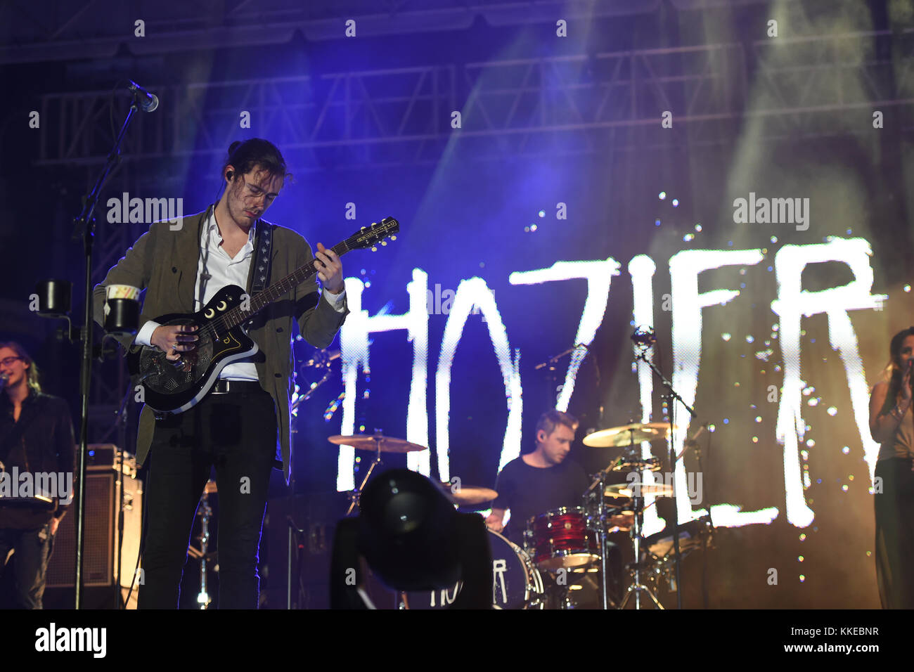 WEST PALM BEACH - MAY 02: Andrew Hozier-Byrne known as Hozier performs during Day 4 of Sunfest ...