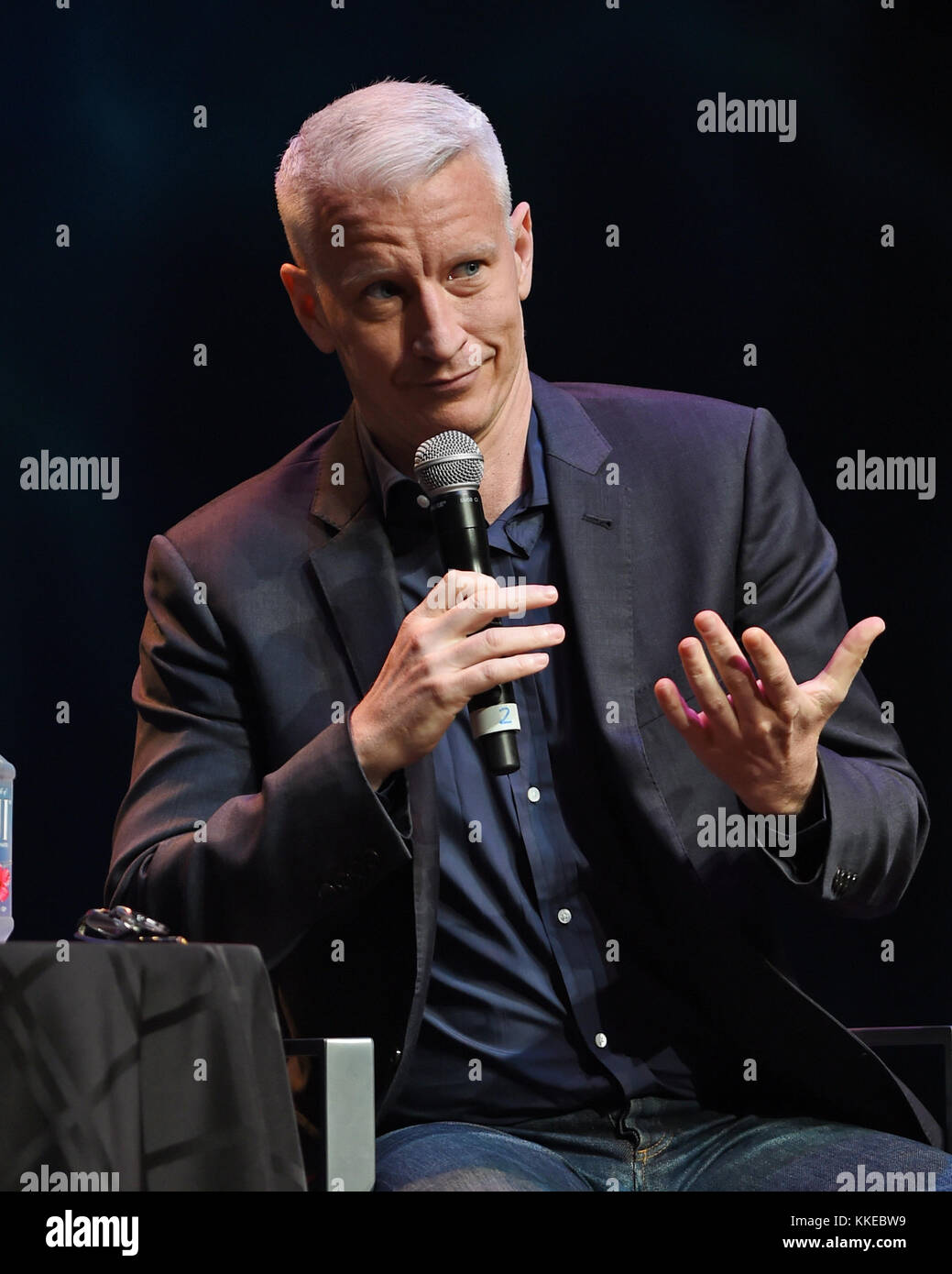 MIAMI BEACH, FL - APRIL 18: Andy Cohen and Anderson Cooper perform at ...
