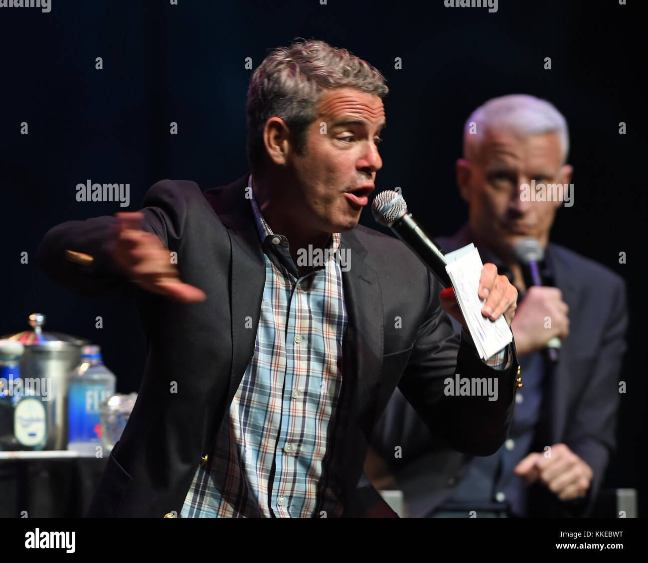 MIAMI BEACH, FL - APRIL 18: Andy Cohen and Anderson Cooper perform at ...