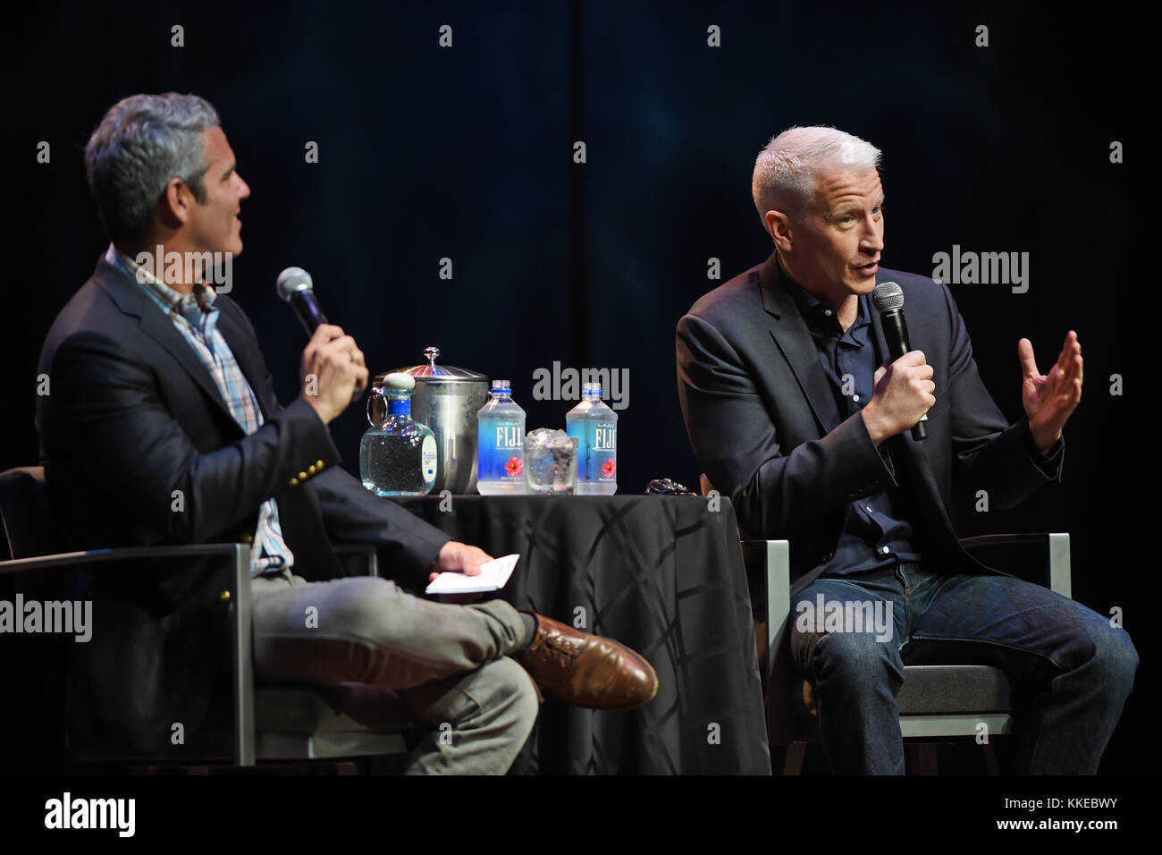MIAMI BEACH, FL - APRIL 18: Andy Cohen and Anderson Cooper perform at ...