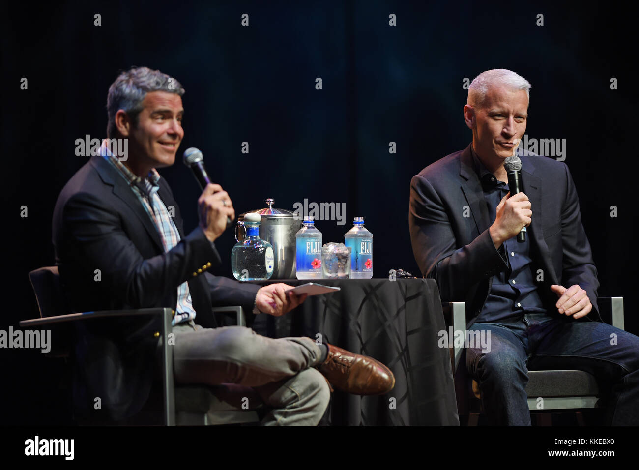 MIAMI BEACH, FL - APRIL 18: Andy Cohen and Anderson Cooper perform at ...