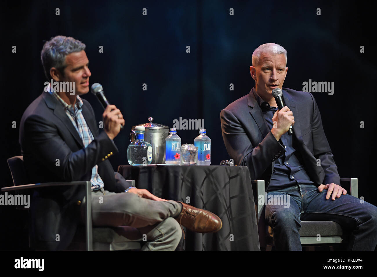 MIAMI BEACH, FL - APRIL 18: Andy Cohen and Anderson Cooper perform at ...