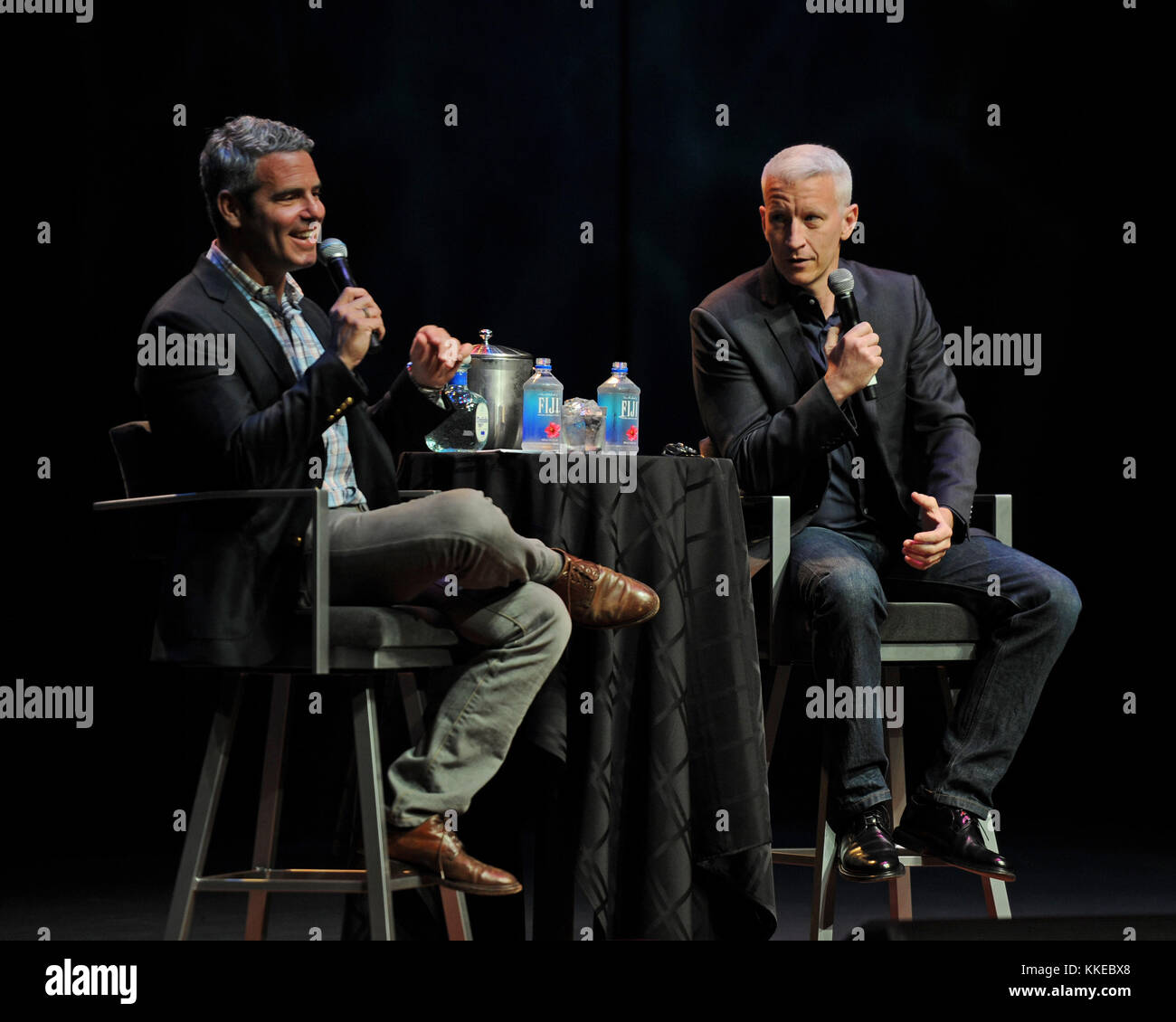 MIAMI BEACH, FL - APRIL 18: Andy Cohen and Anderson Cooper perform at ...