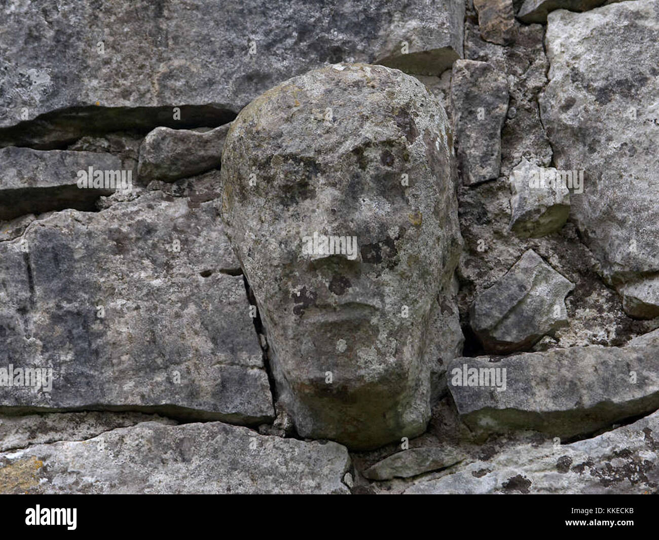 Tcronan stone face Stock Photo - Alamy
