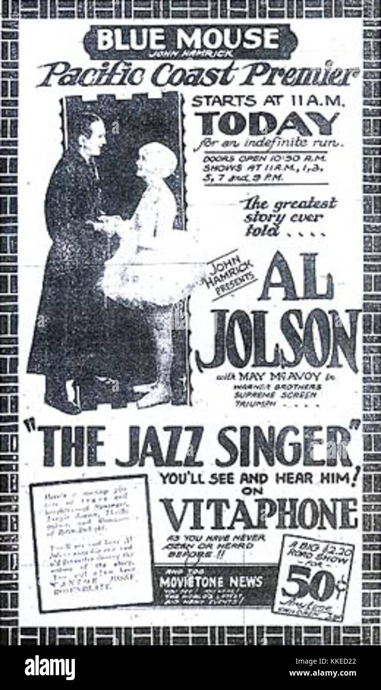 The jazz singer 1927 hi-res stock photography and images - Alamy
