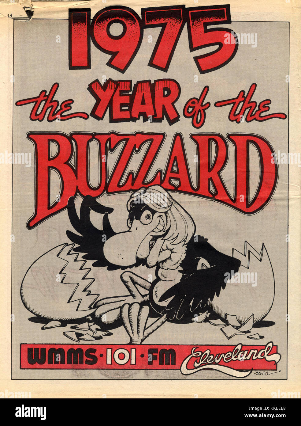 1975 Year of the Buzzard - WMMS print ad Stock Photo - Alamy