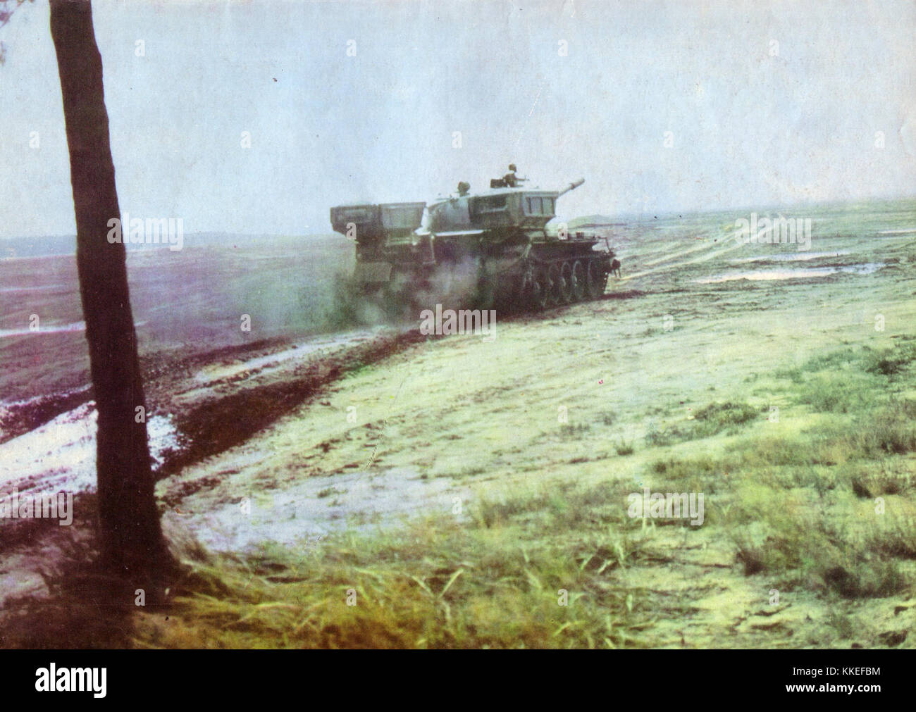 Polish T-55A-based engineering tank with KMT-4 2 Stock Photo - Alamy