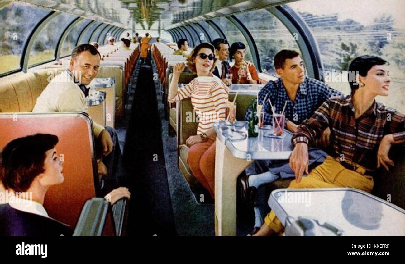 Santa Fe big dome observation car 1954 Stock Photo - Alamy