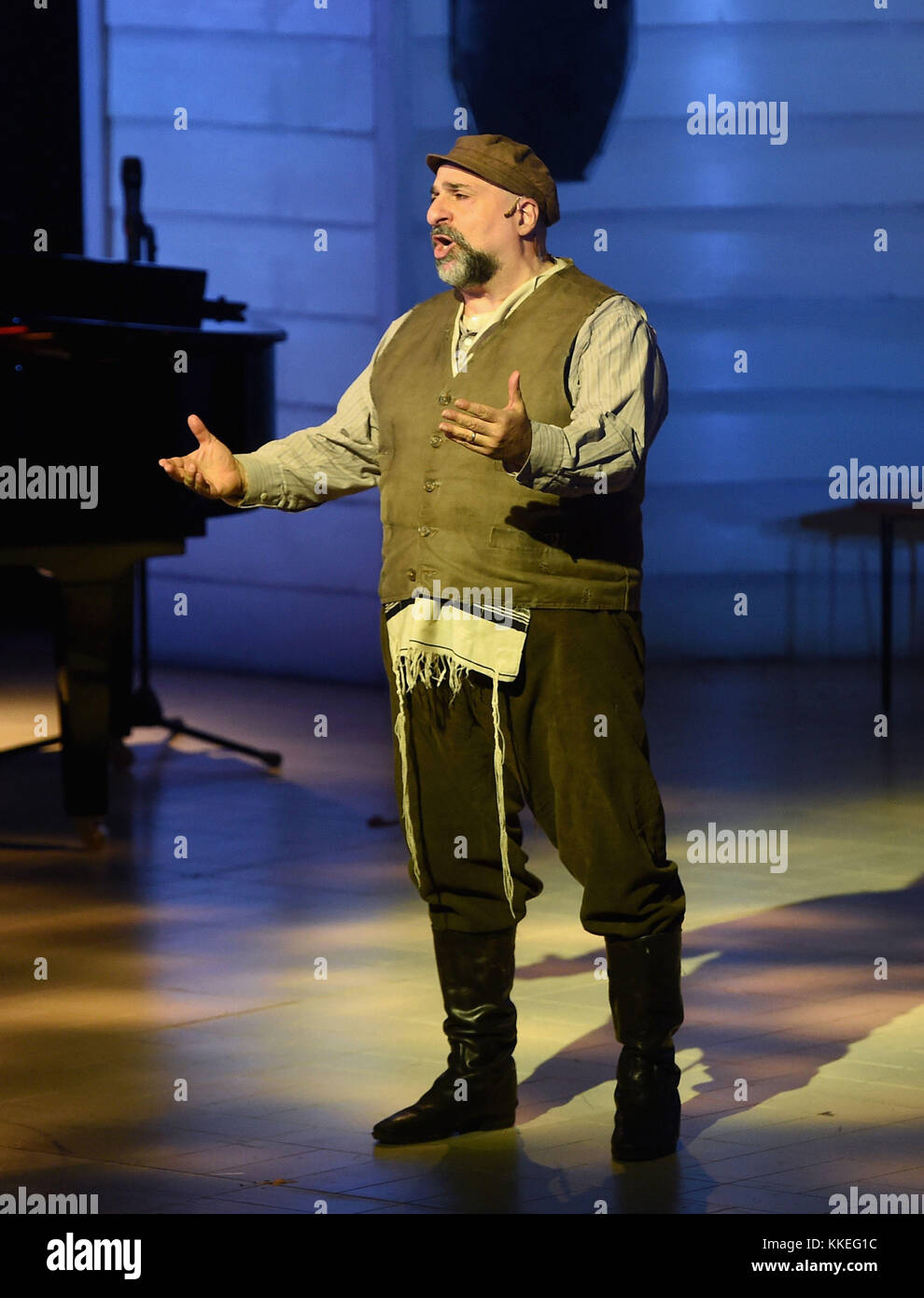Omid Djalili performs on stage during the visit of Queen Elizabeth II ...