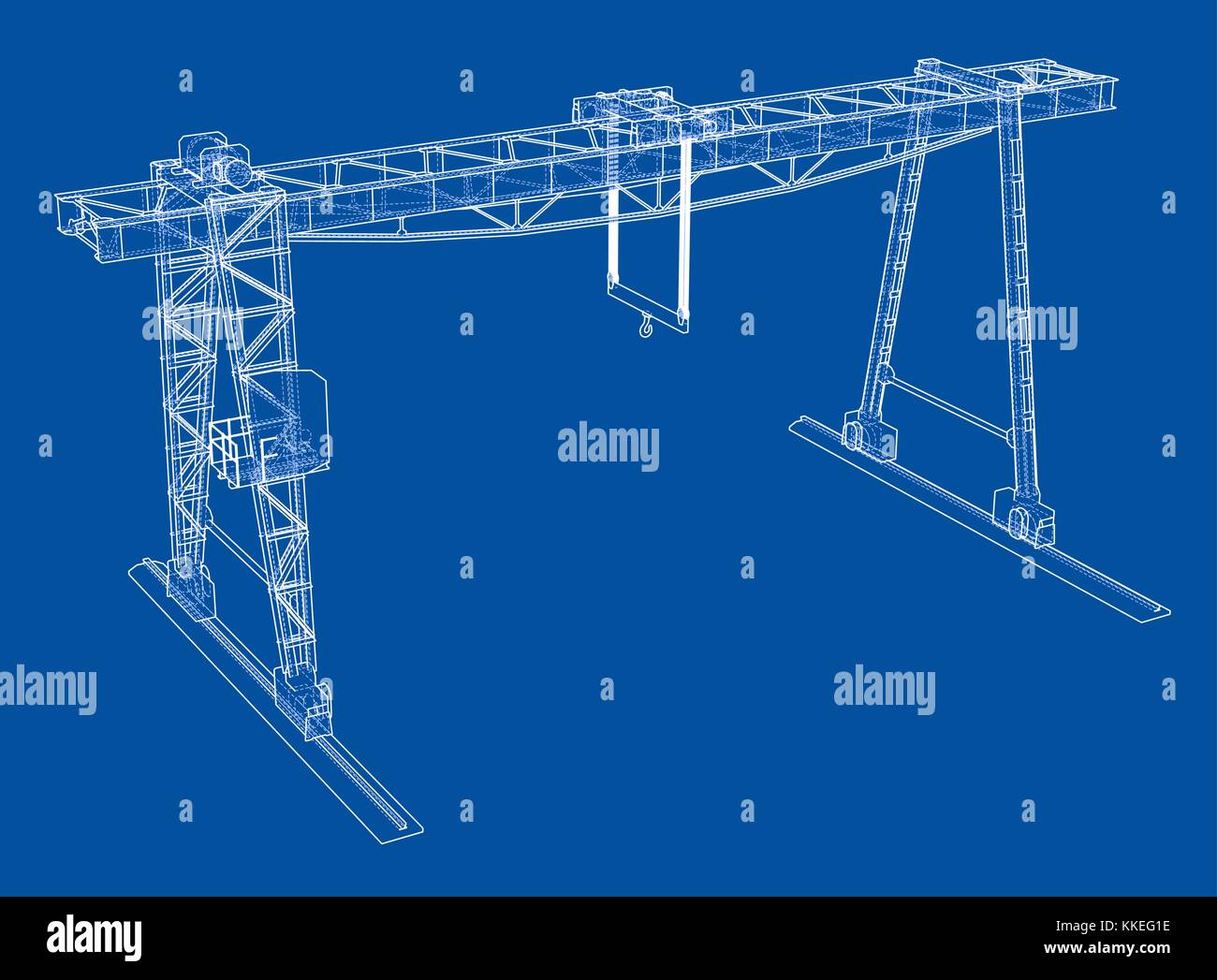 Gantry crane. Wire-frame. Vector EPS10 format Stock Vector Image & Art ...