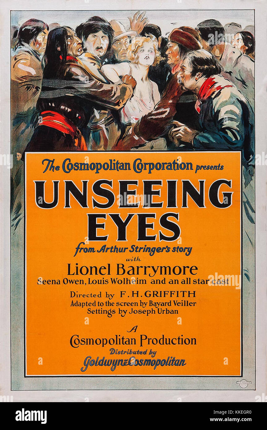 The poster for Unseeing Eyes (1923), a silent film that explores themes ...