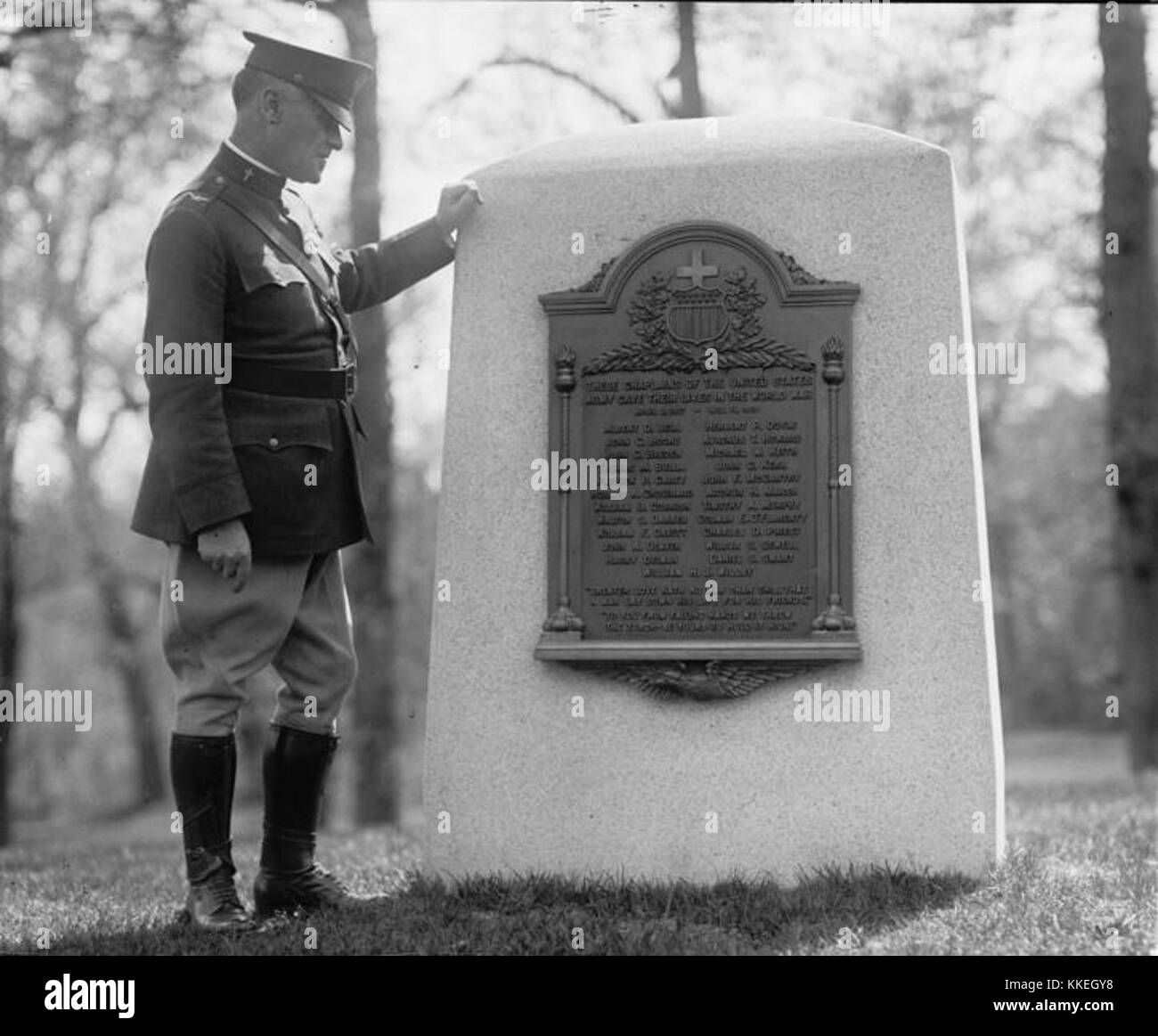 The WWI Chaplains Monument, erected in 1926, honors the memory of ...