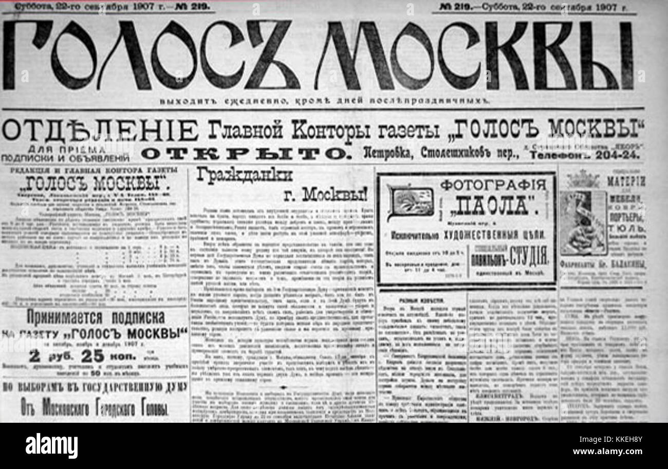 'Golos Moskwy' (Voice of Moscow) was a Russian newspaper; issue number ...