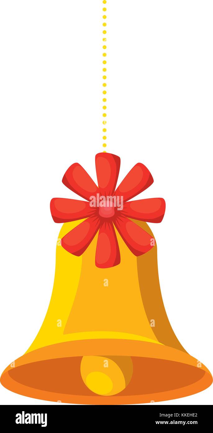 christmas bell with flower vector illustration design Stock Vector ...