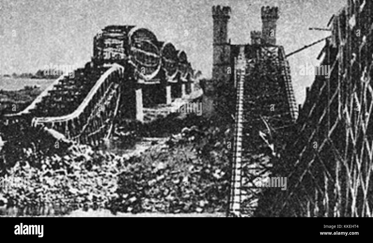 A bridge broken by sappers September 1939 Stock Photo - Alamy