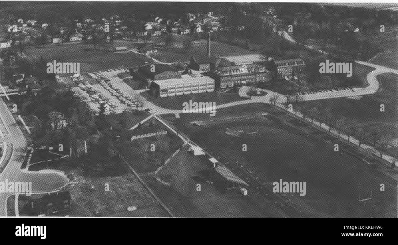 This aerial photograph from 1984 showcases a view of Benet ...