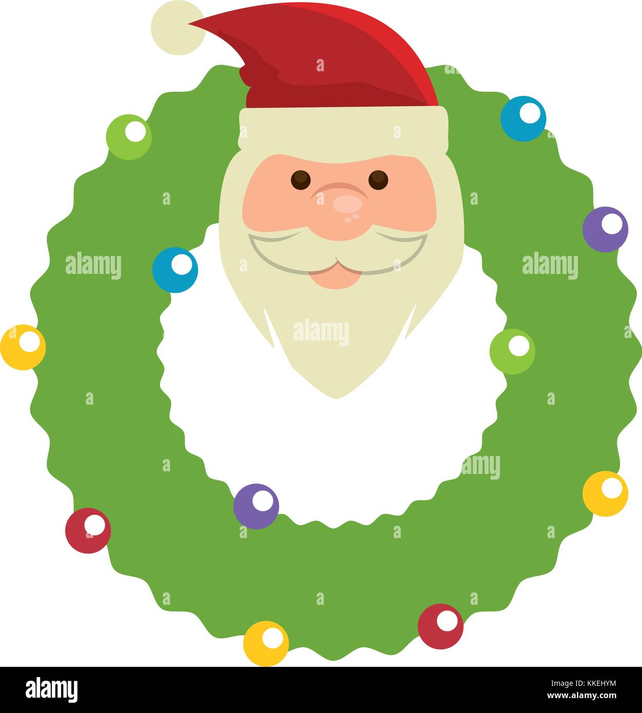 christmas crown with head santa decorative vector illustration design ...