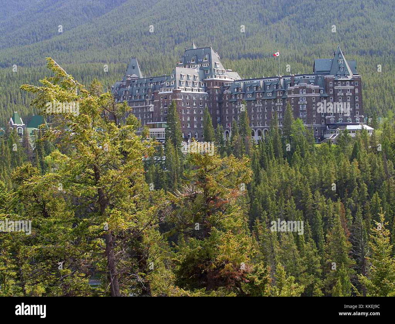 A 2004 photograph of the Fairmont Banff Springs Hotel, a historic ...