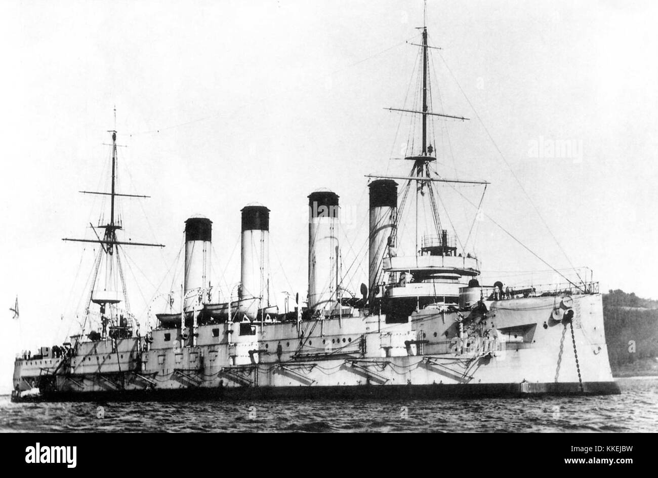 Photograph of the French battleship Bayan, taken in Toulon, France, in ...