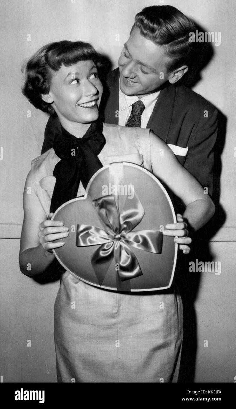 This promotional image features Beverly Wills and Tom Peters from the 1954 TV show 'I Married ...