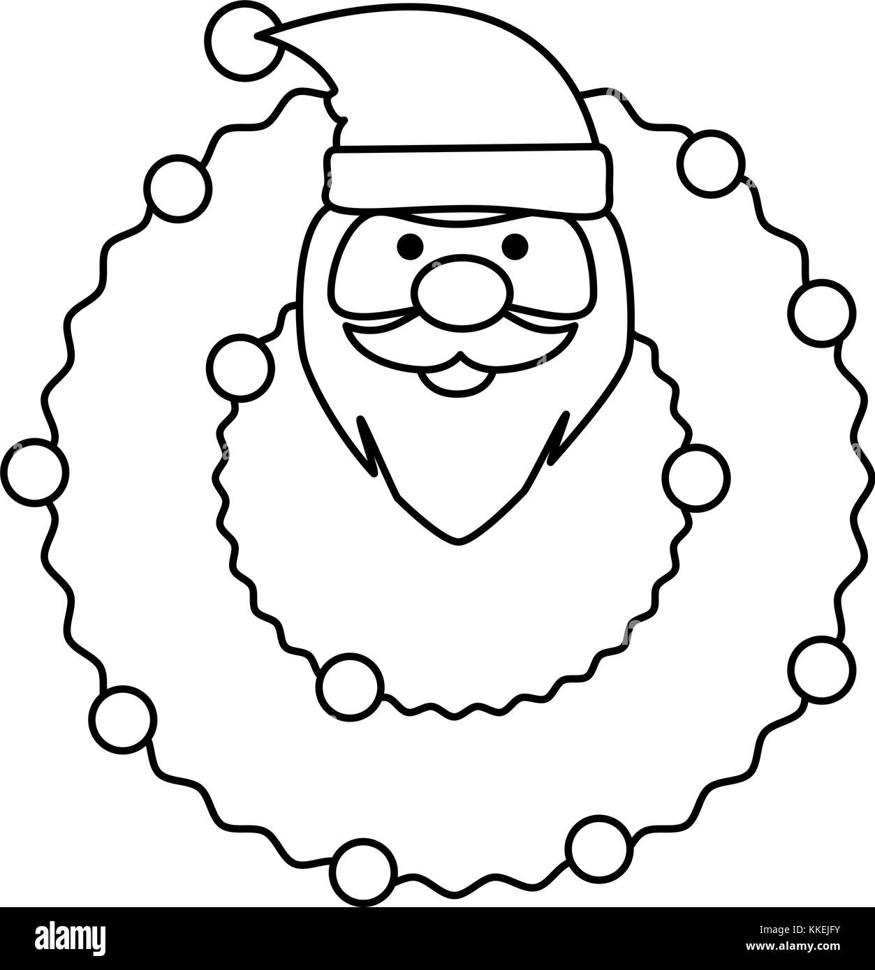 christmas crown with head santa decorative vector illustration design ...