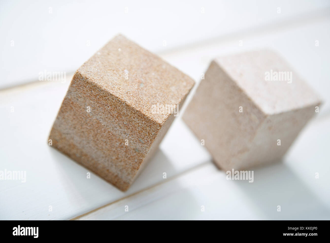 Two types of sandstone, brown and cream Stock Photo - Alamy