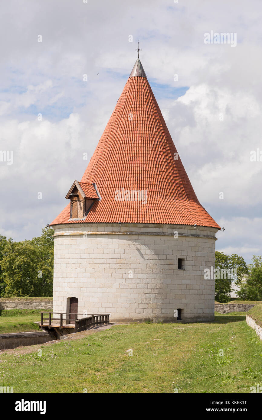 Kuressaare Castle and its tower. Summer sunny day. Saaremaa island ...