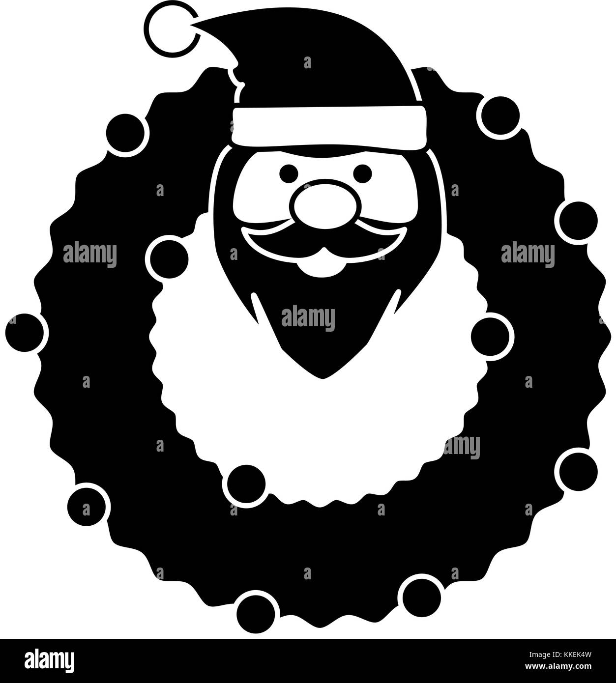 christmas crown with head santa decorative vector illustration design ...