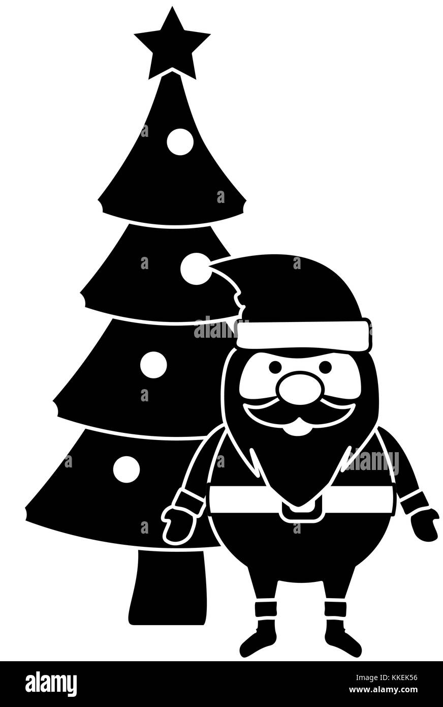cute santa claus with tree vector illustration design Stock Vector ...