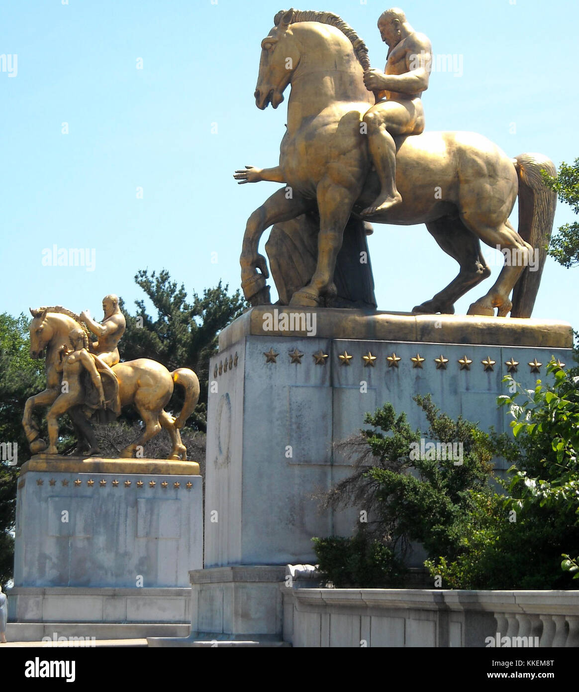 The Memorial Bridge statues are part of a memorial site, symbolizing ...