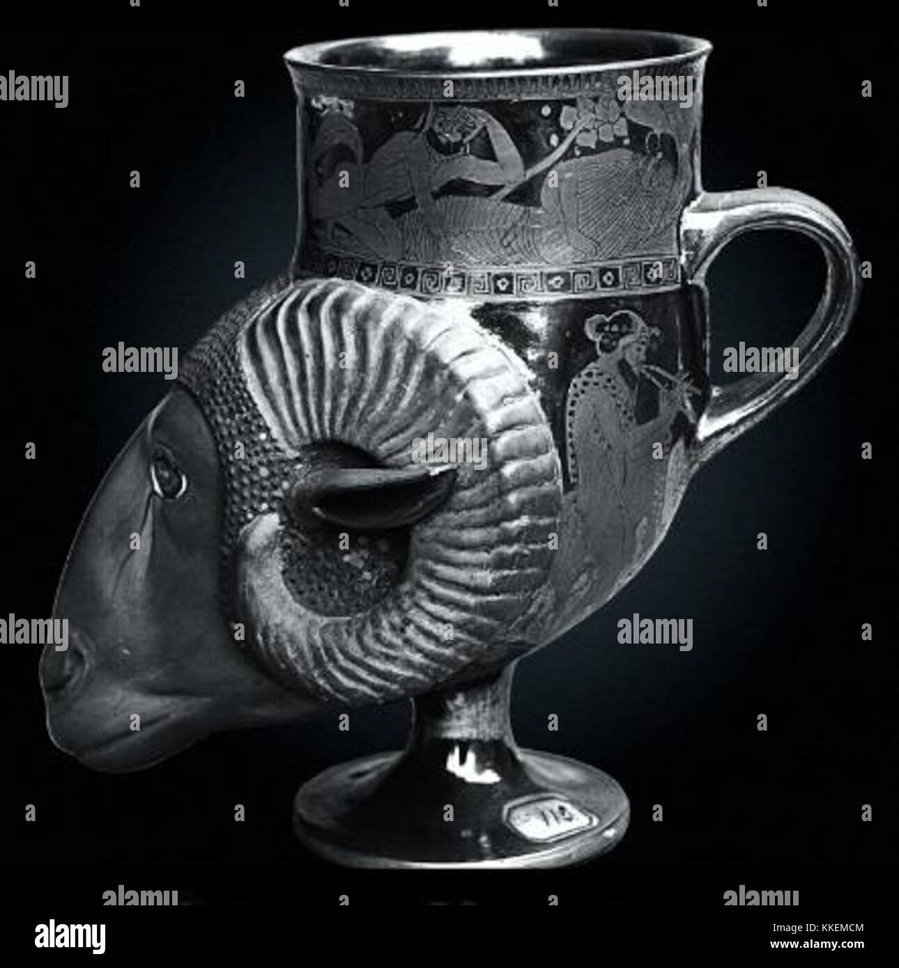 The Brygosa Redfigure rhyton is an ancient Greek drinking vessel, known ...