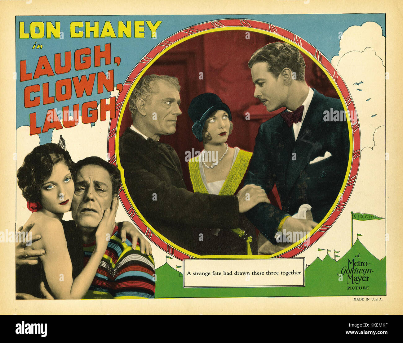 A promotional poster for the film 'Laugh, Clown, Laugh' featuring a ...