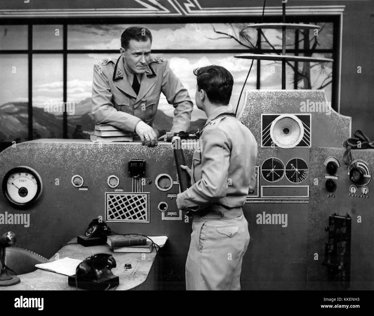 Captain Video command desk Stock Photo - Alamy